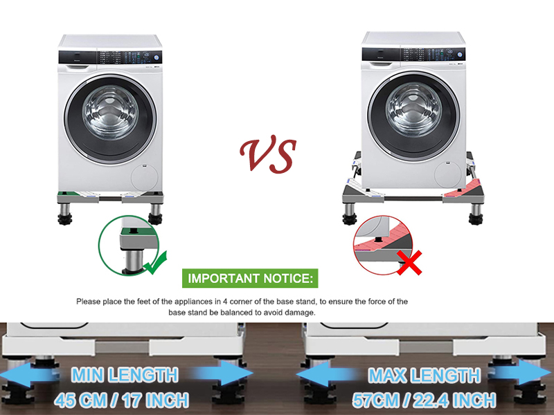 DEWEL Adjustable Stainless Washing Machine Base (45-69cm,13-17cm) – DEWEL OFFICIAL